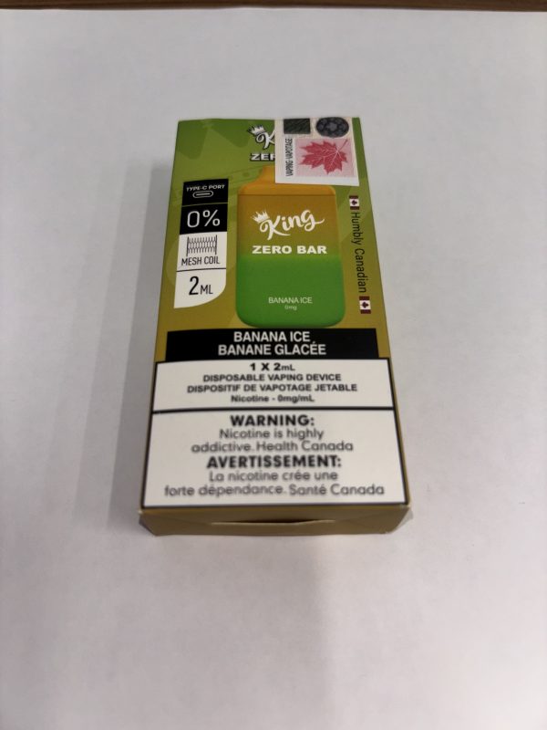 King Zero Bar - Banana Ice (6000 puffs/Zero Nicotine) - Restigouche ...